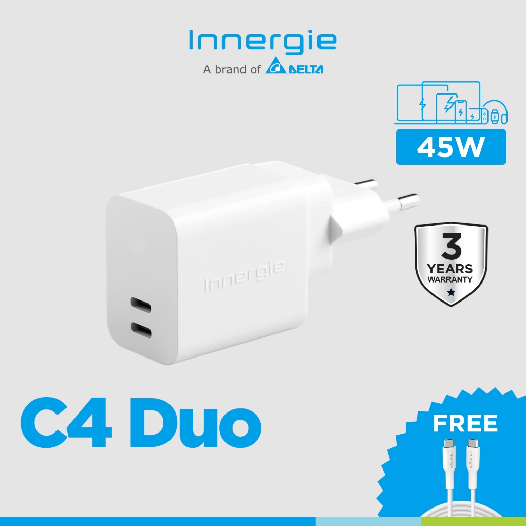 Jual Innergie - Charger Duo 45W Type C - 2 Port PD 3.0 PPS SFC - Fast ...
