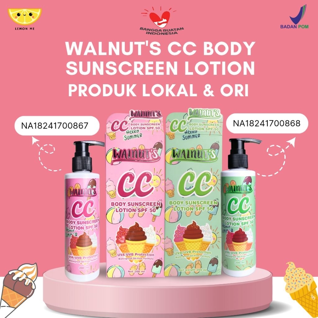Jual WALNUT'S CC BODY SUNSCREEN LOTION | Shopee Indonesia