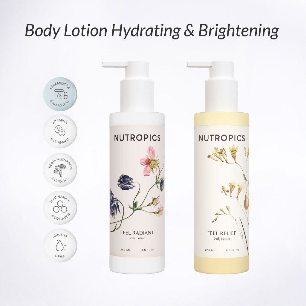Jual Nutropics Feel Radiant Body Lotion & Feel Relief Body Lotion ...