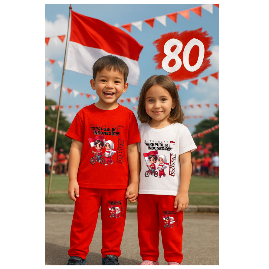 Jual setelan baju merah putih kemerdekaan anak indonesia 1-12 tahun terbaru 2025 edisi hut ri ke ...