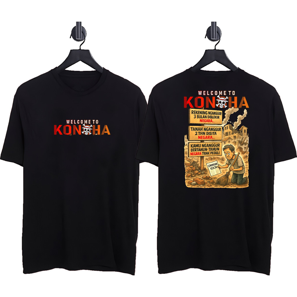 Jual KAOS WELCOME TO NEGARA KONOHA BENDERA TENGKORAK ONE PIECE PAKAIAN ...