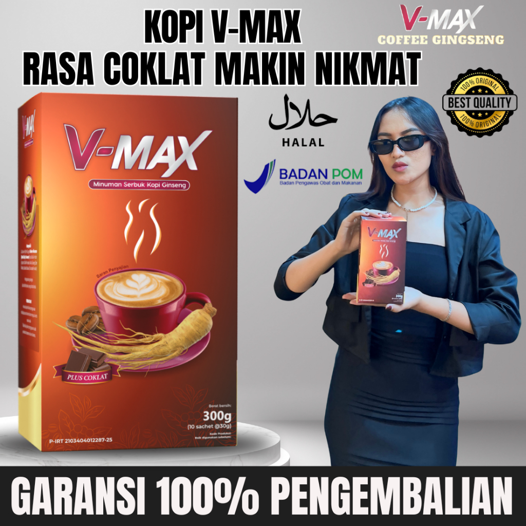Jual KOPI V-MAX Original - Rasa Coklat Untuk Wanita - 1 Box Isi 10 ...