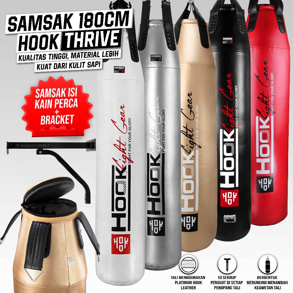 Jual Samsak Gantung 180cm + isi Kain Perca + Bracket Hook Sansak Tinju ...