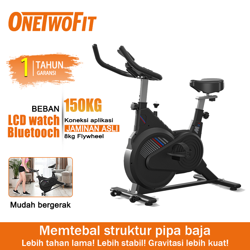 Jual OneTwoFit Spinning Bike LCD Monitor Adjustable Seat 8KG Flying ...