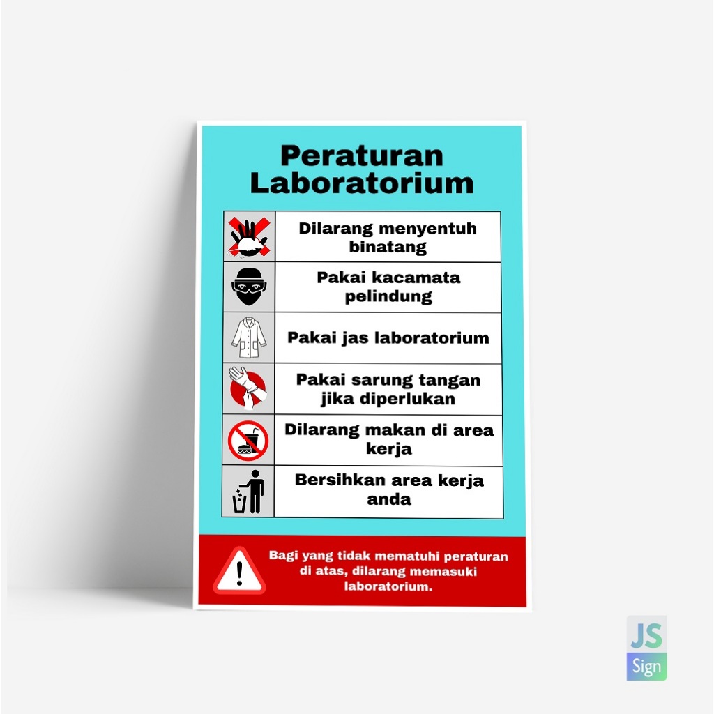 Jual Poster Safety K3 - PERATURAN LABORATORIUM | Shopee Indonesia