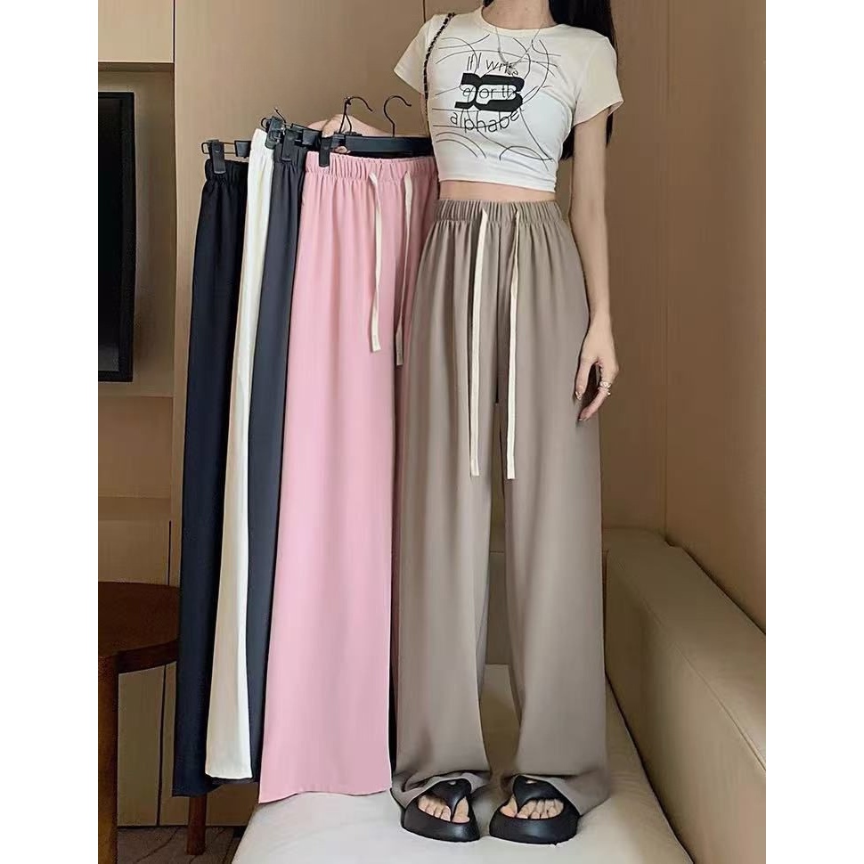 Jual MINEOLA Plain Knit Wide Leg (Celana kulot wanita kekinian korean ...