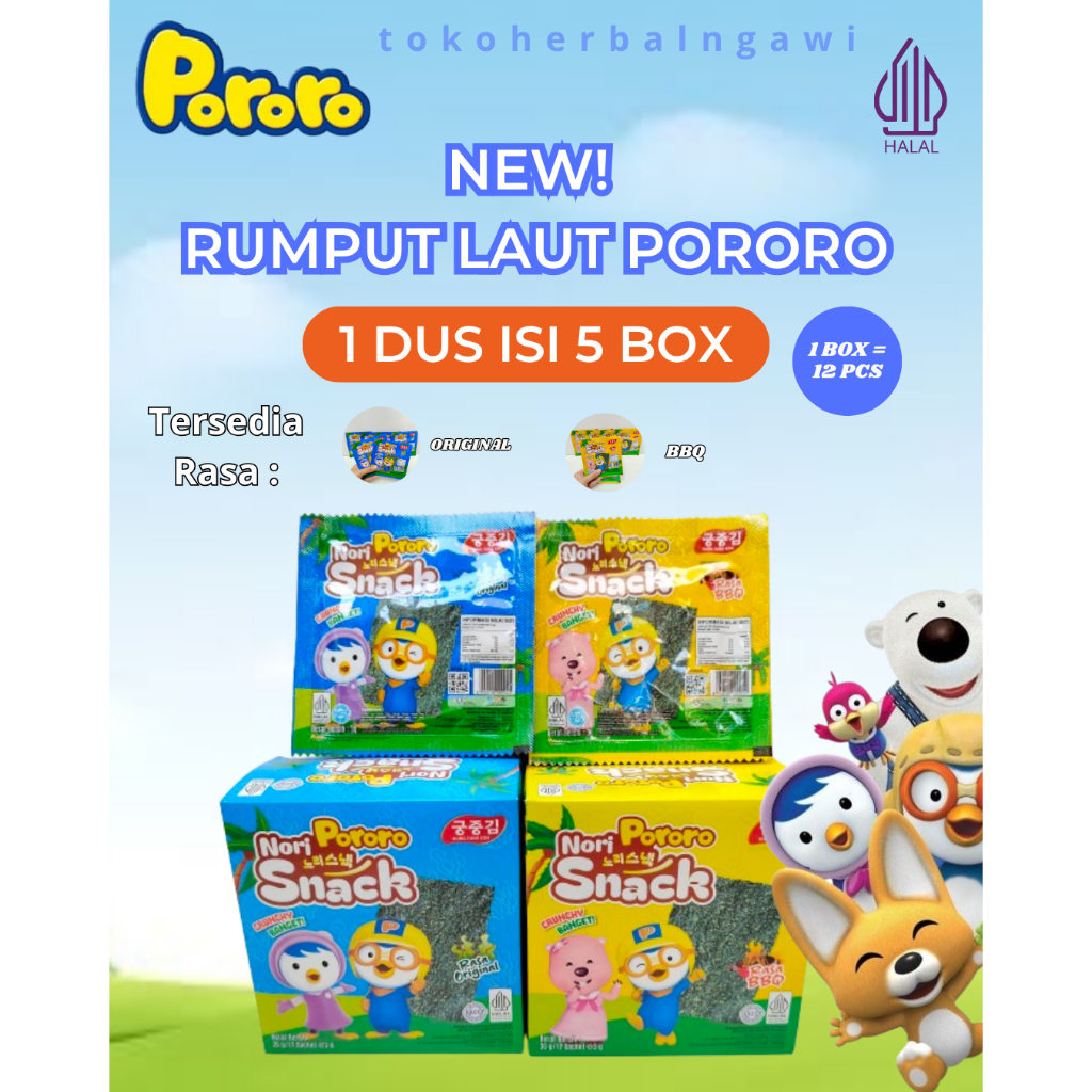 Jual ( 1 DUS ) PORORO NORI SNACK SACHET / PORORO NORI SNACK | Shopee ...