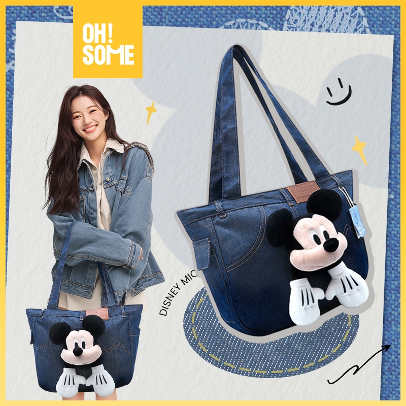 Jual [OHSOME x Disney] -Disney Egradable Mickey Series Jeans Plush Tote ...
