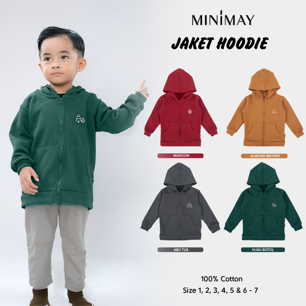 Jual MINIMAY Jaket Hoodie Anak Zipper Sleting Laki Laki Perempuan 1 2 3 ...
