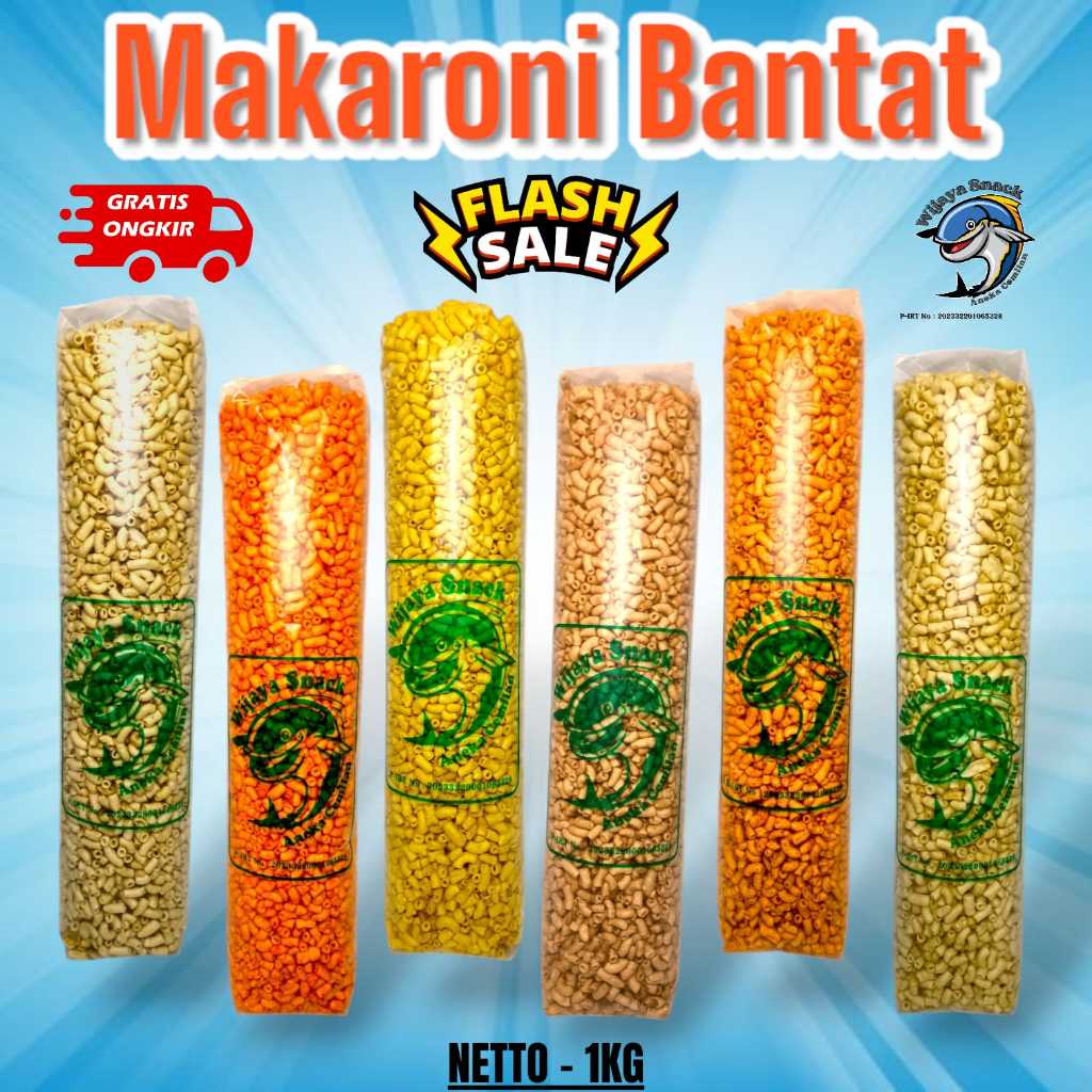 Jual MAKARONI pipa bantat 1 BALL camilan renyah keripik kerupuk food ...