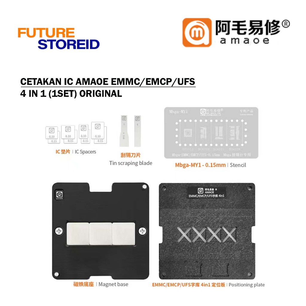 Jual CETAKAN IC AMAOE EMMC/EMCP/UFS 4 IN 1 (1SET) ORIGINAL - Set ...