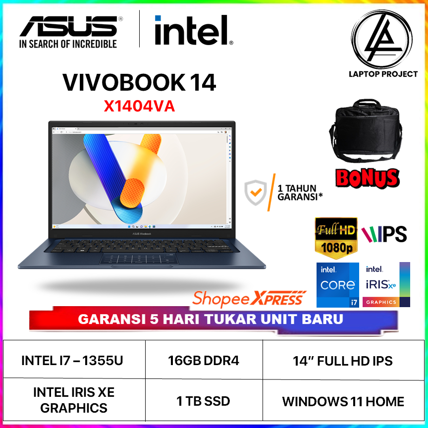 Jual Asus Vivobook 14 X1404VA Intel Core i7-1355U 16GB SSD 1 TB 14 FHD ...