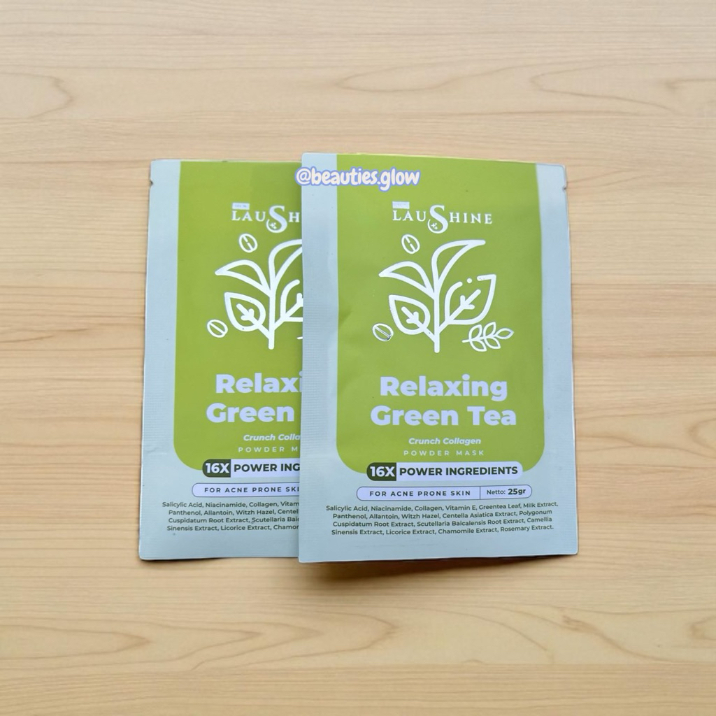 Jual [DAPAT 2] LAUSHINE BEAUTY MASKER WAJAH GREEN TEA MASKER BUBUK ...