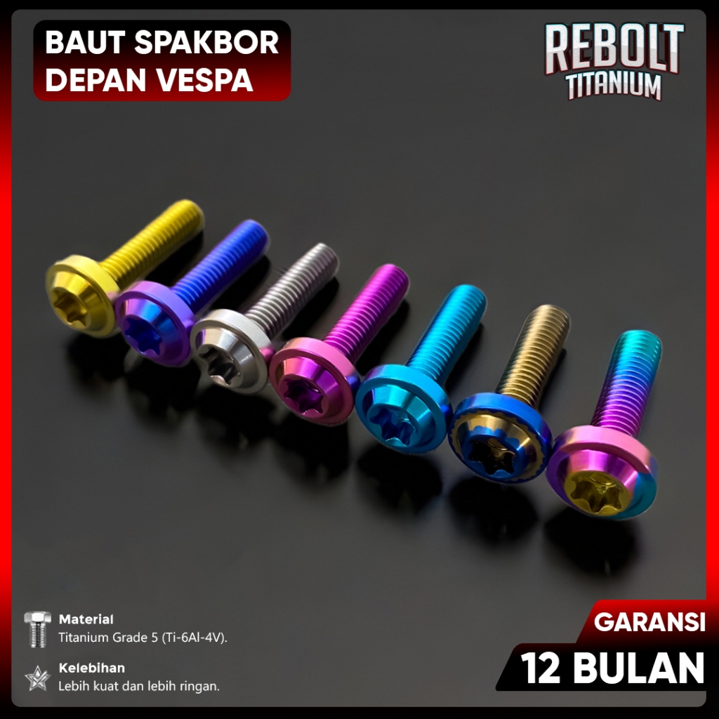 Jual Baut Probolt Titanium Spakbor Depan Vespa Primavera Sprint Grade 5 REBOLT Titanium | Shopee ...