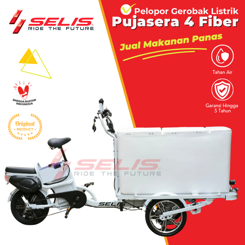 Jual SELIS - Gerobak Listrik Pujasera 4 Fiber ( Gerobak Sepeda Listrik ...
