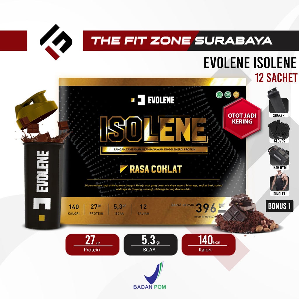 Jual EVOLENE Isolene 396 Gram (12 sachet) Susu Whey Protein Isolate ...