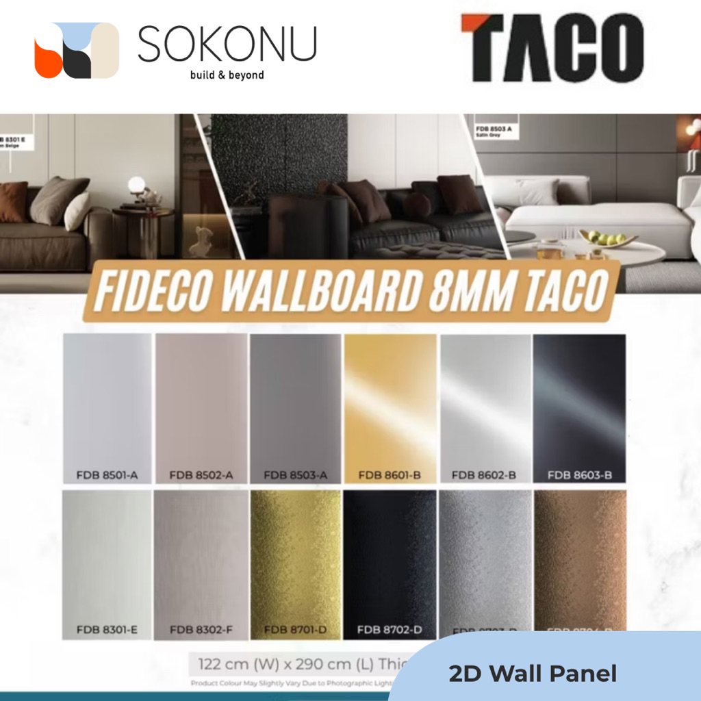Jual TACO Fideco 2D Wall Panel Metal Series & Fabric Series Tebal 8mm ...
