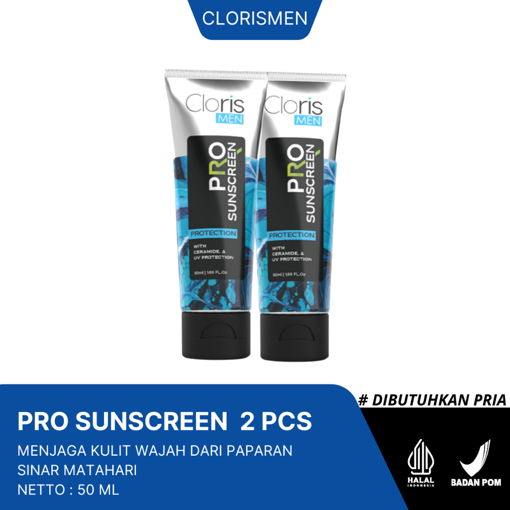 Jual 2 PCS Sunscreen Pria Clorismen SPF 50+ - Perlindungan Matahari ...