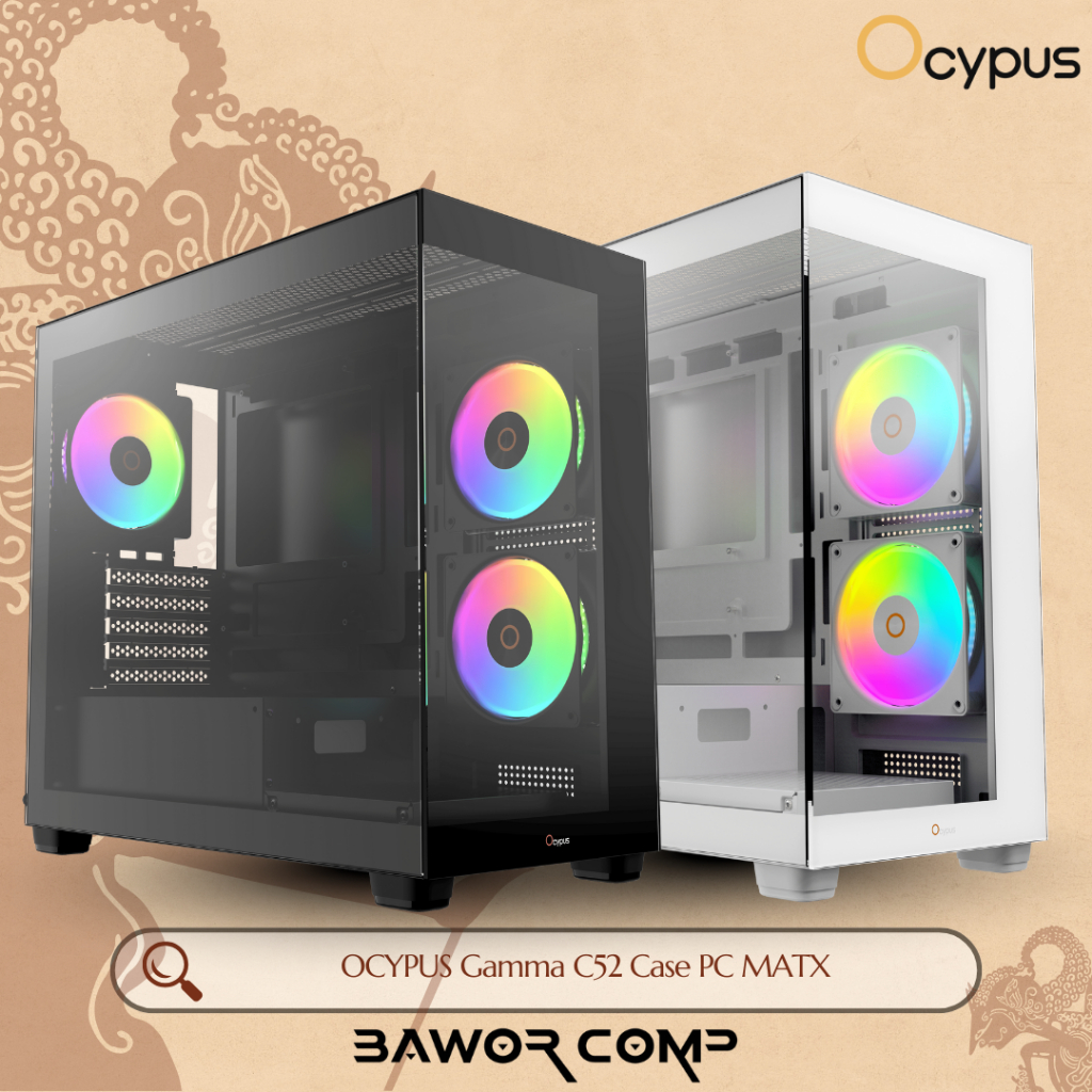 Jual Ocypus Gamma C52 BK / WH Dual Chamber Include 3 Fan ARGB - Casing ...