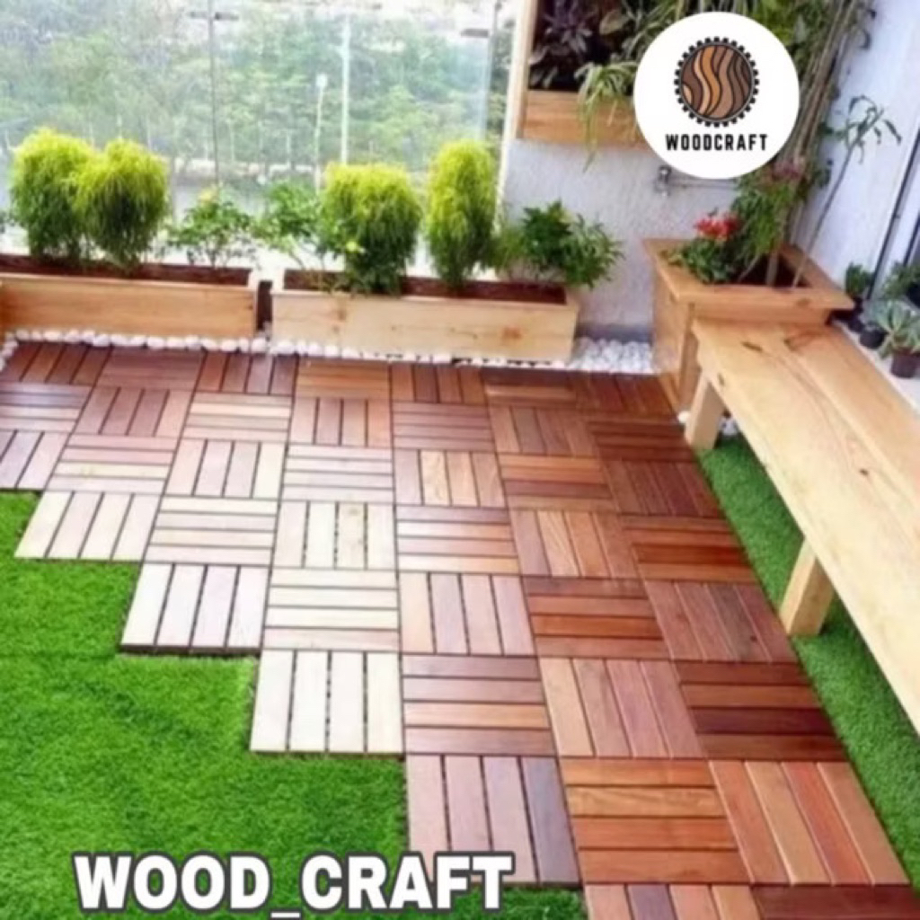 Jual PROMO TERMURAH!!! DECKING TILE LANTAI KAYU JATI MOTIF LURUS BESAR ...