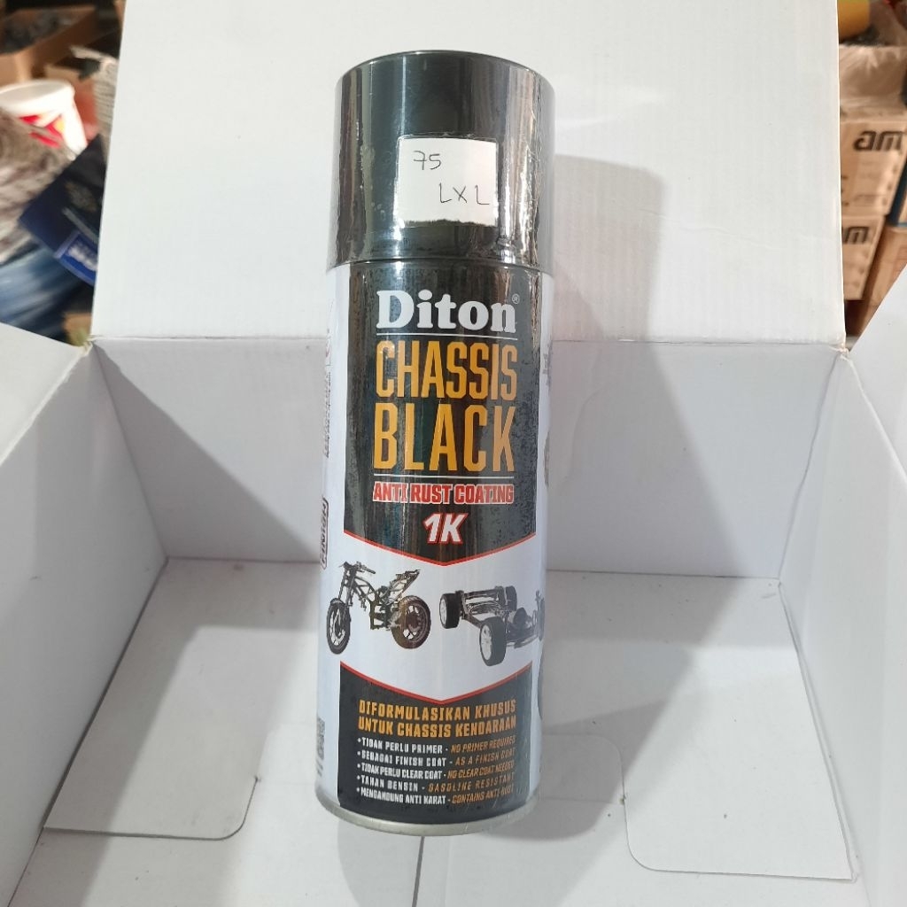 Jual Cat Semprot Chassis Black Semi Doff merk Diton isi 400ml / Anti ...