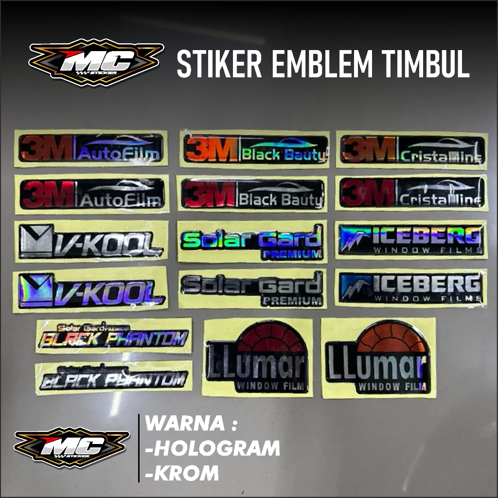 Jual Stiker Emblem Timbul Kaca Film Sticker Logo 3M Autofilm 3M Black Beauty 3M Cristalline ...