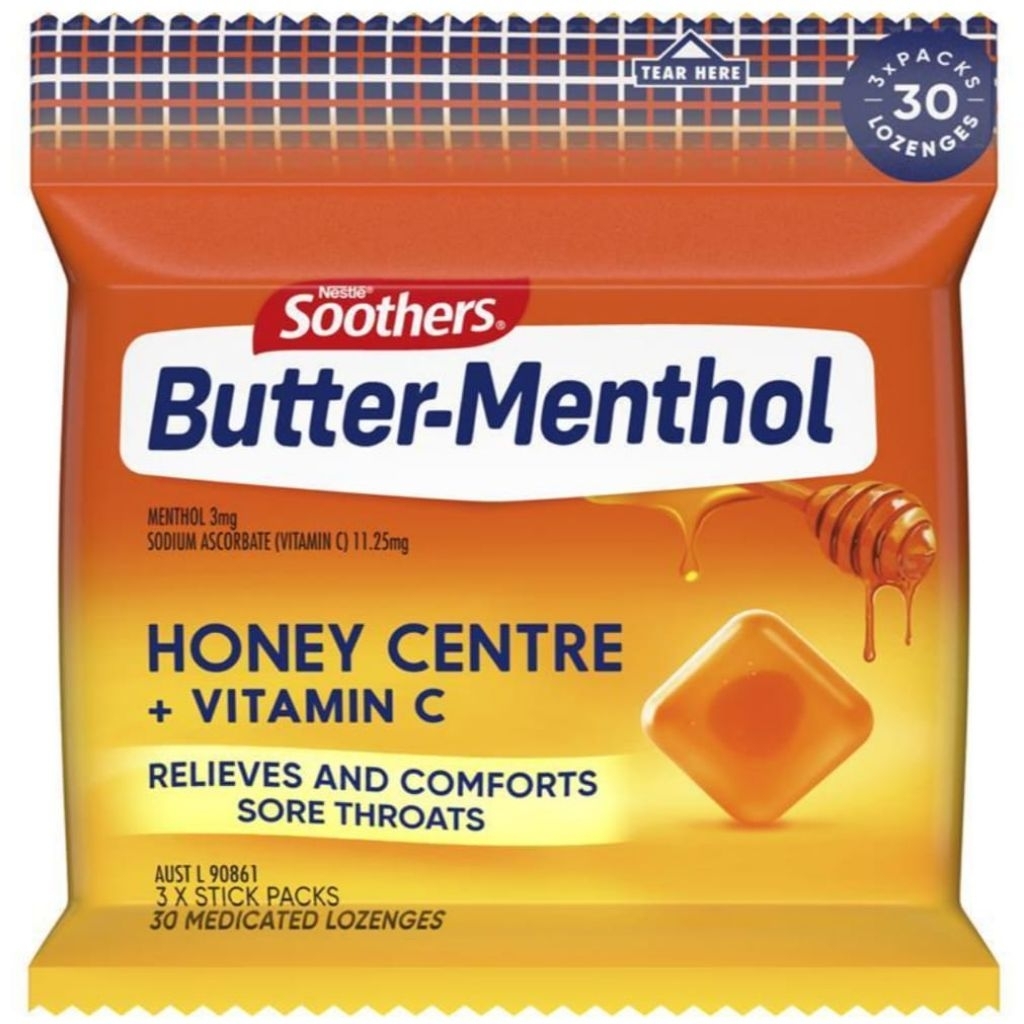 Jual Soothers Anticol Butter Menthol Honey Center 30 Lozenge | Shopee ...