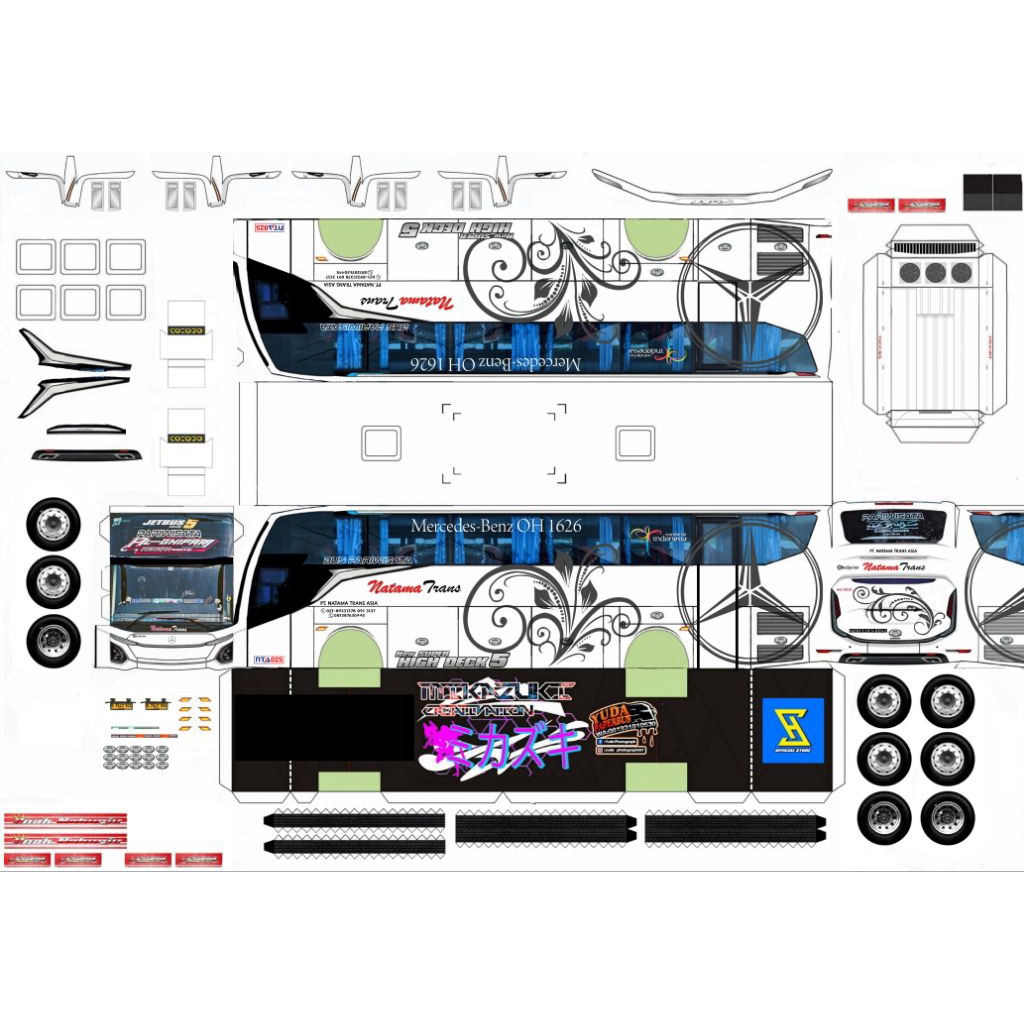 Jual miniatur papercraft bus skala 20 natama trans | Shopee Indonesia