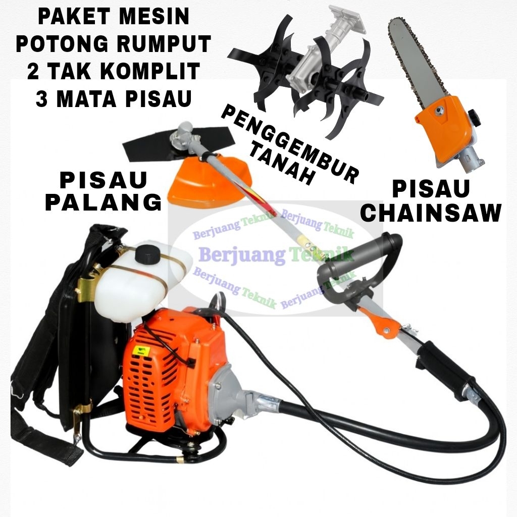 Jual Mesin Potong Rumput Multifungsi 2 Tak Komplit Penggembur Tanah dan ...