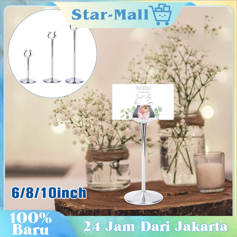 Jual 6/8/10 Inch Stainless Steel Tiang Nomor Meja / Table Menu Stand ...