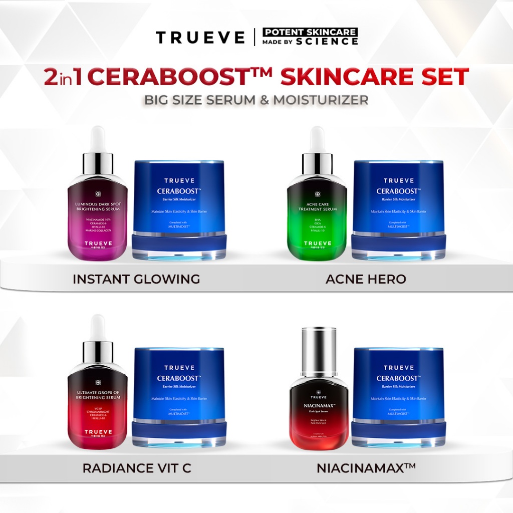 Jual [PAKET 2 PCS] TRUEVE Ceraboost Moisturizer Gel 30g & Serum 30ml ...