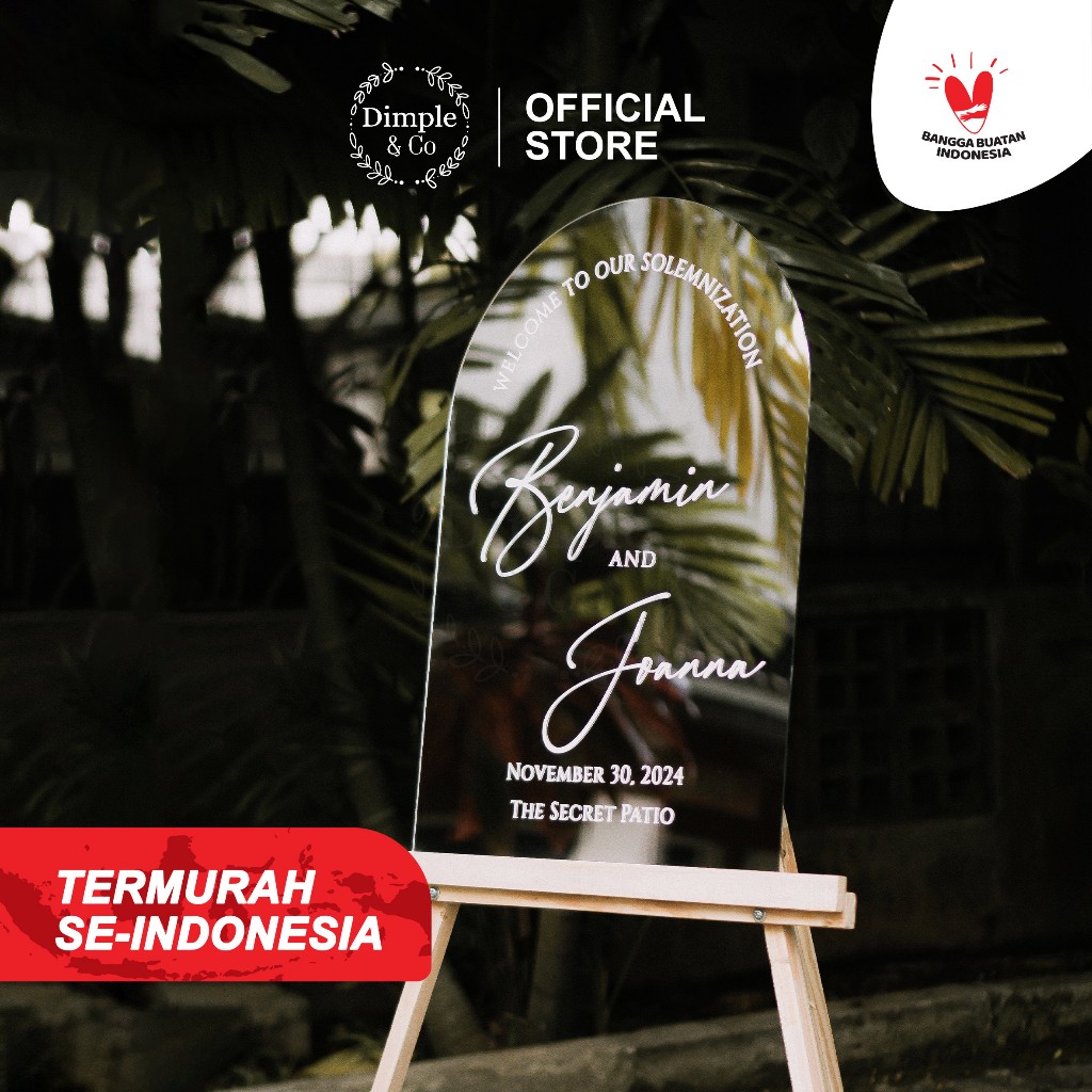 Jual Wedding Sign Akrilik Cermin Silver (Mirror Arch) 40x60cm ...