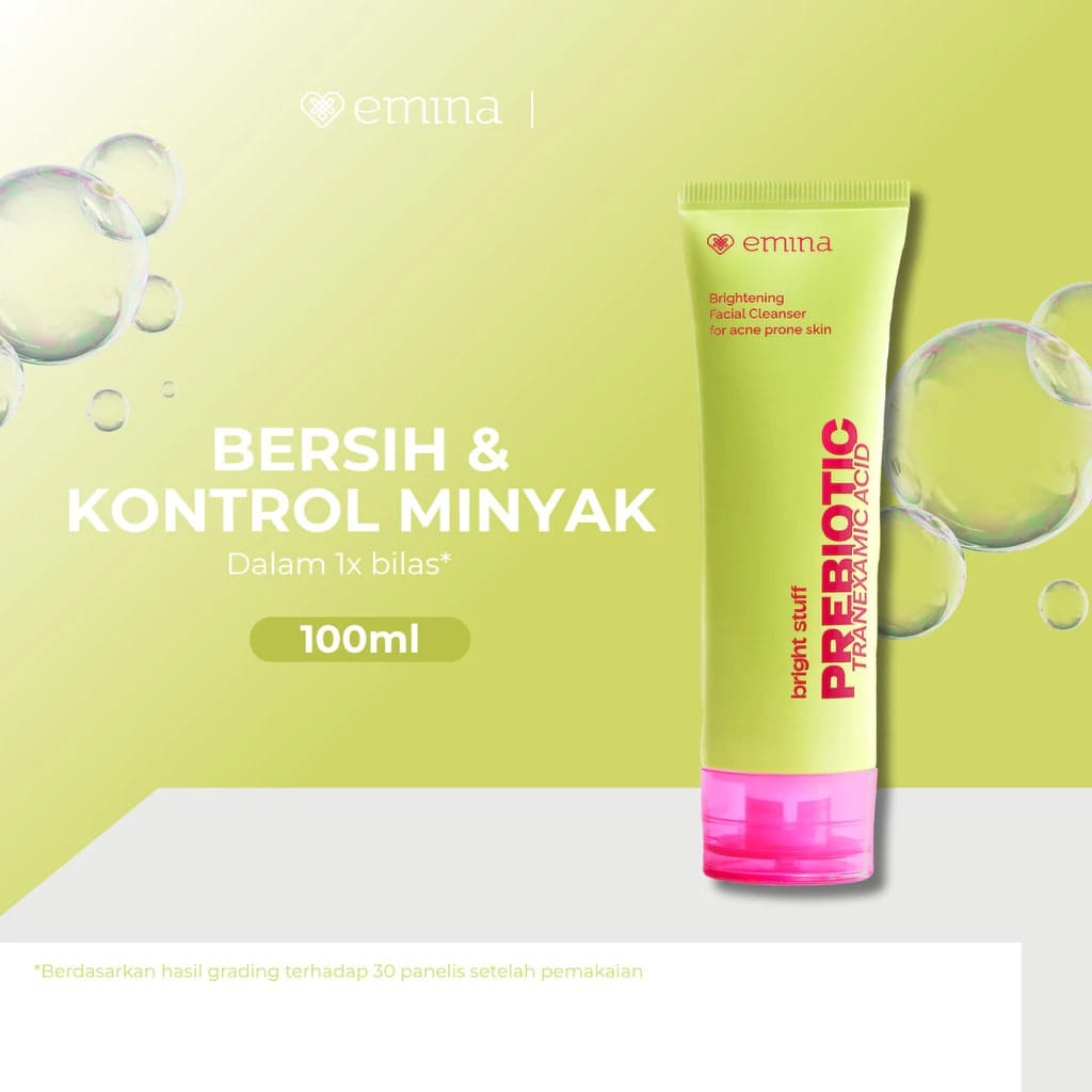 Jual Emina Bright Stuff Prebiotic Tranexamic Acid Acne Prone Facial ...