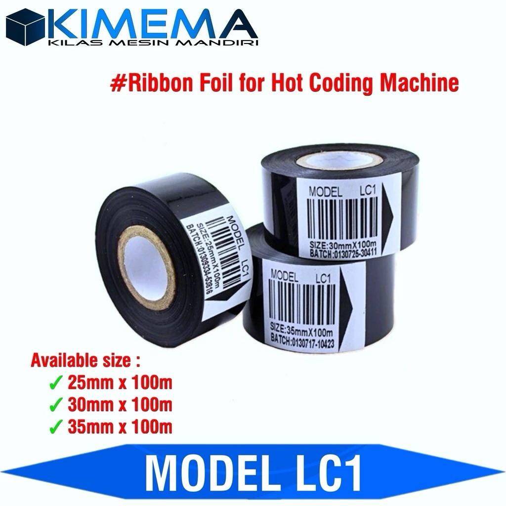 Jual uk 25mm Ribbon Tape LC1 Tinta atau Pita Coding Untuk Cetak Tanggal ...
