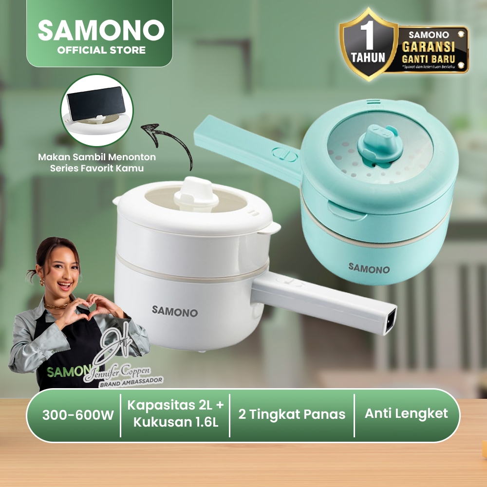 Jual SAMONO Panci Listrik 2L Anti Lengket Keramik Anti Gores Low Watt Serbaguna SW-DG08 Garansi ...