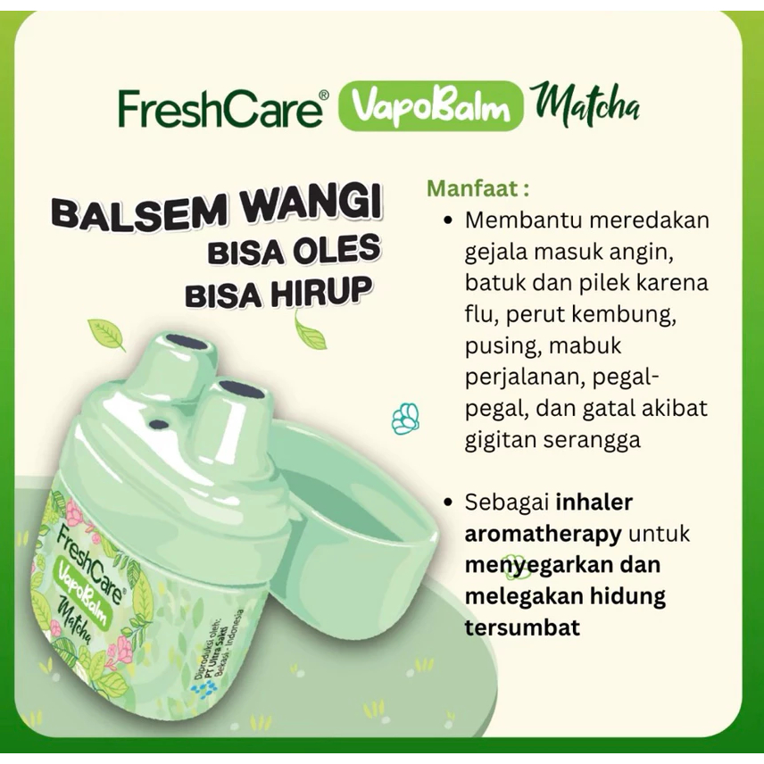 Jual FRESHCARE VAPOBALM SMASH ROLL ON MATCHA 2IN1 Bentuk TWS Fresh Care ...