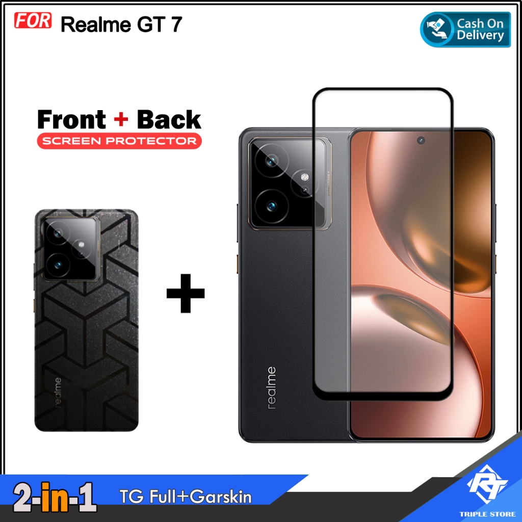 Jual Paket 2in1 Tempered Glass Full Bonus Garskin Realme GT 7 GT 7T GT ...