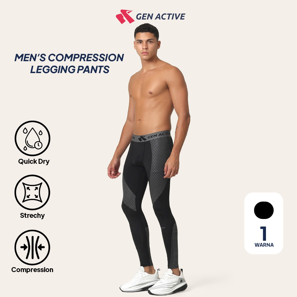 Jual GEN ACTIVE Celana Compression Pria Celana Ketat Legging Cowok Base ...