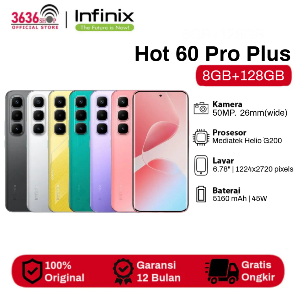 Jual Infinix Hot 60 Pro Plus [8/128GB] | Mediatek Helio G200 | IP65 ...