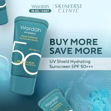 Jual OML WARDAH UV Shield Acne Calming Sunscreen Serum SPF 50 PA++++ 25 / 40 ml | Shopee Indonesia