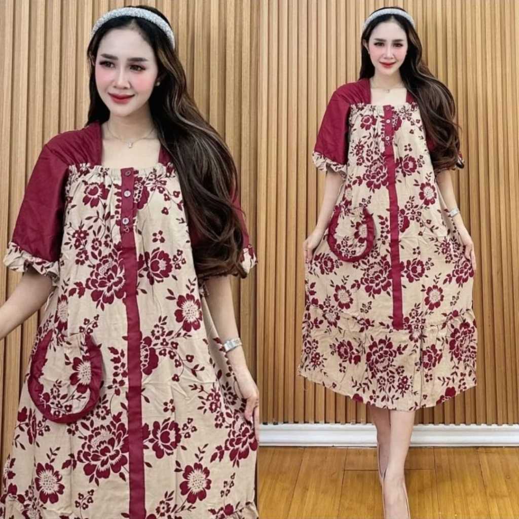 Jual Daster Kerut Premium Busui Kancing Depan – Rayon Premium, All Size ...