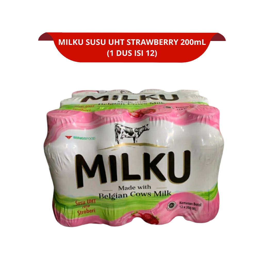 Jual [1 DUS ISI 12] MILKU SUSU UHT 200ml ALL VARIANT RASA | Shopee ...