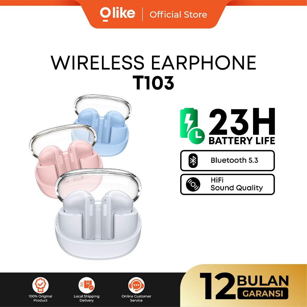 Jual OLIKE TRUE WIRELESS BLUETOOTH EARPHONE EARBUDS TWS HEADSET T103 - LIVE | Shopee Indonesia