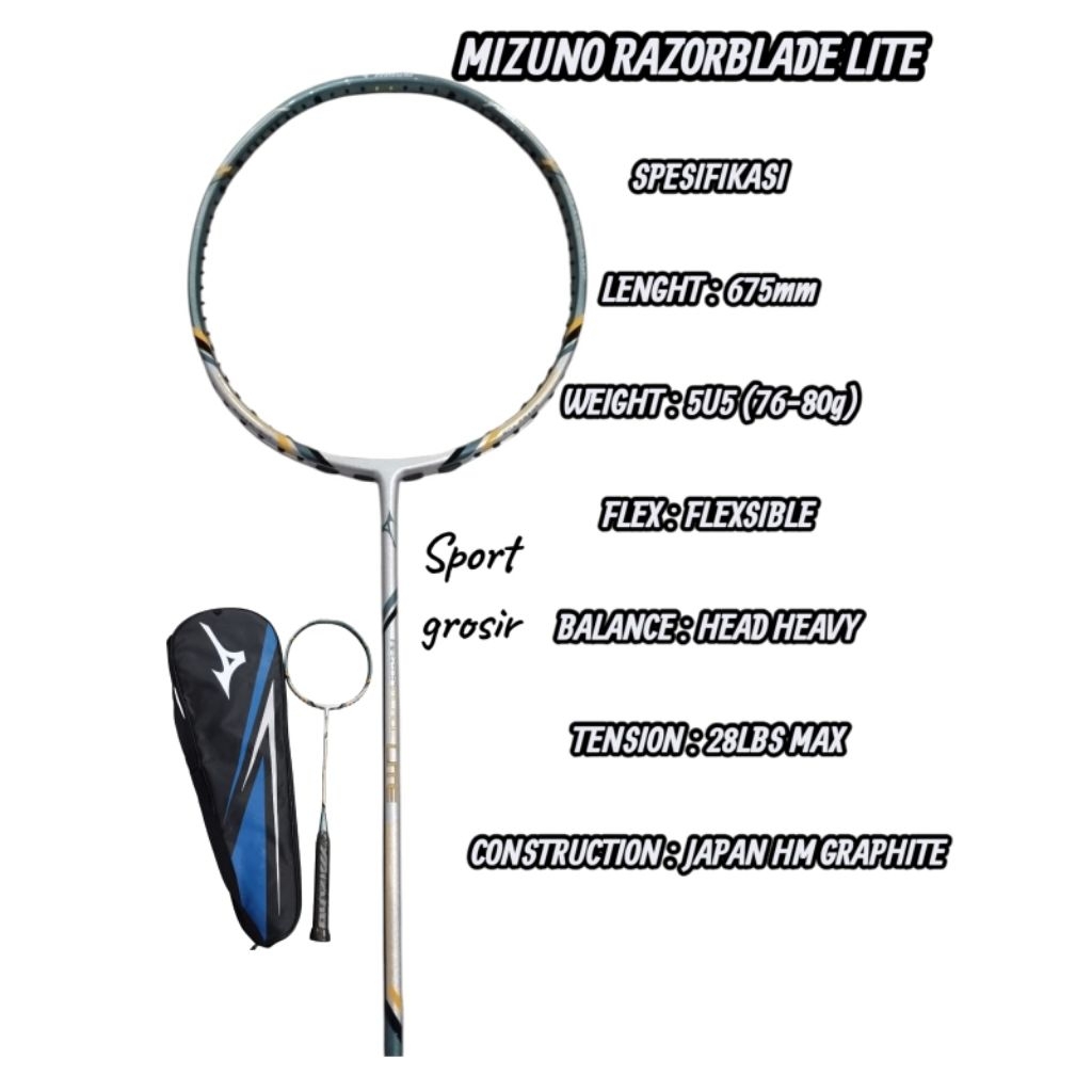 Jual RAKET MIZUNO RAZORBLADE Lite ORIGINAL | Shopee Indonesia