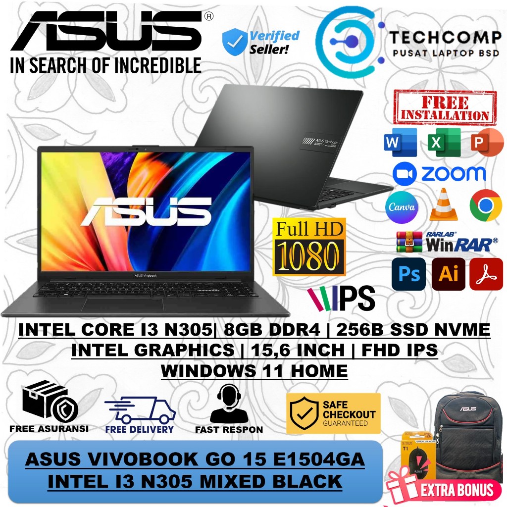 Jual Laptop Asus Vivobook Go 15 E1504GA Intel Core I3 N305 8GB 256GB ...
