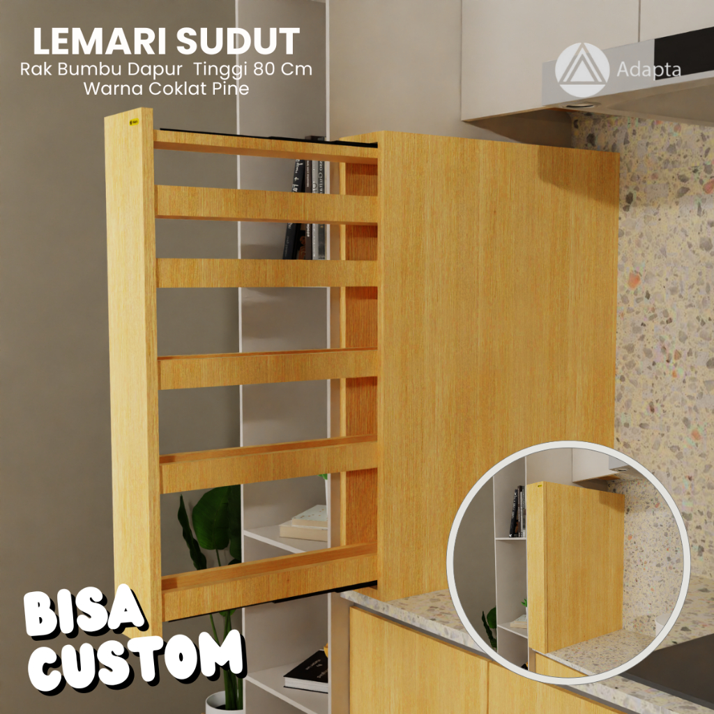 Jual Adapta - Lemari Penyimpanan Rak Bumbu Dapur Tinggi 80 cm Warna ...