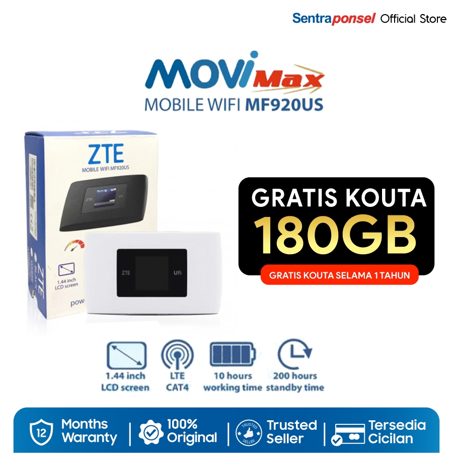 Jual Modem MiFi MOVi Max Mobile WiFi ZTE MV920US 4G LTE (Unlock All Operator) - Garansi Resmi ...