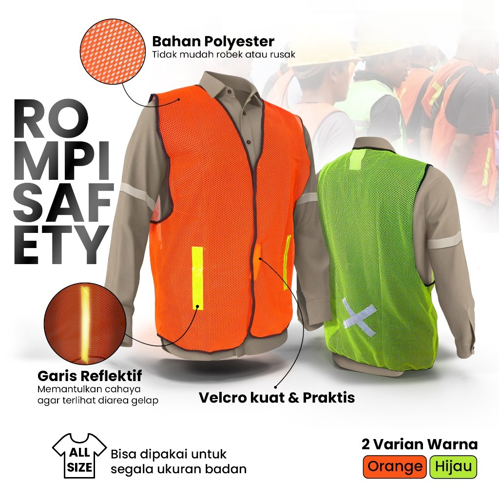 Jual Branch Safety Fest / Rompi Proyek Orange / Rompi Proyek Hijau ...