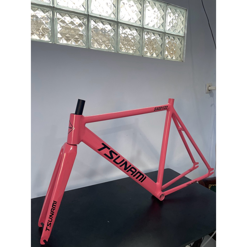 Jual Frameset Tsunami snm 100 Pink Steel | Shopee Indonesia