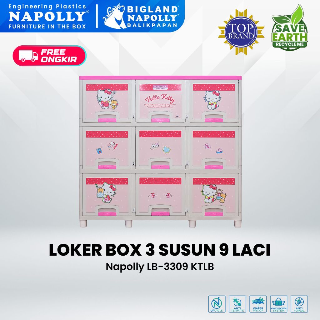 Jual Napolly Loker Box LB-3309 KTLB Lemari Penyimpanan Hello Kitty ...